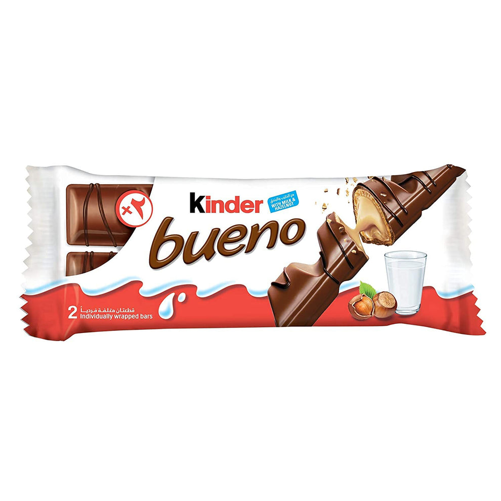 Kinder Bueno Chocolate Bar 43g – Creamy Hazelnut Delight (Imported ...